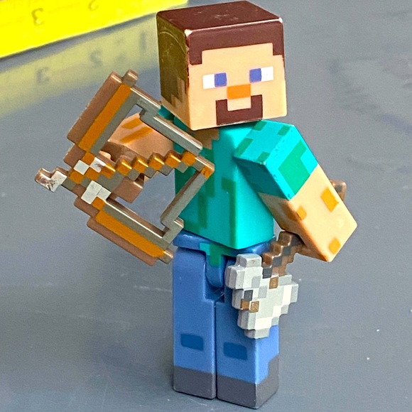 Toys | Minecraft Steve With Bow And Arrow Weapon Axe Action 3 Figure ...
